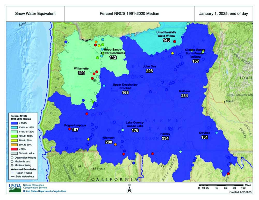 Oregon’s snowpack sees spectacular start to 2025 | Rogue Valley Times