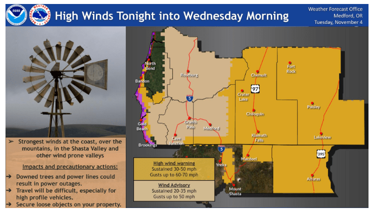 Pacific Power preps for possible outages as winds begin to arrive in ...